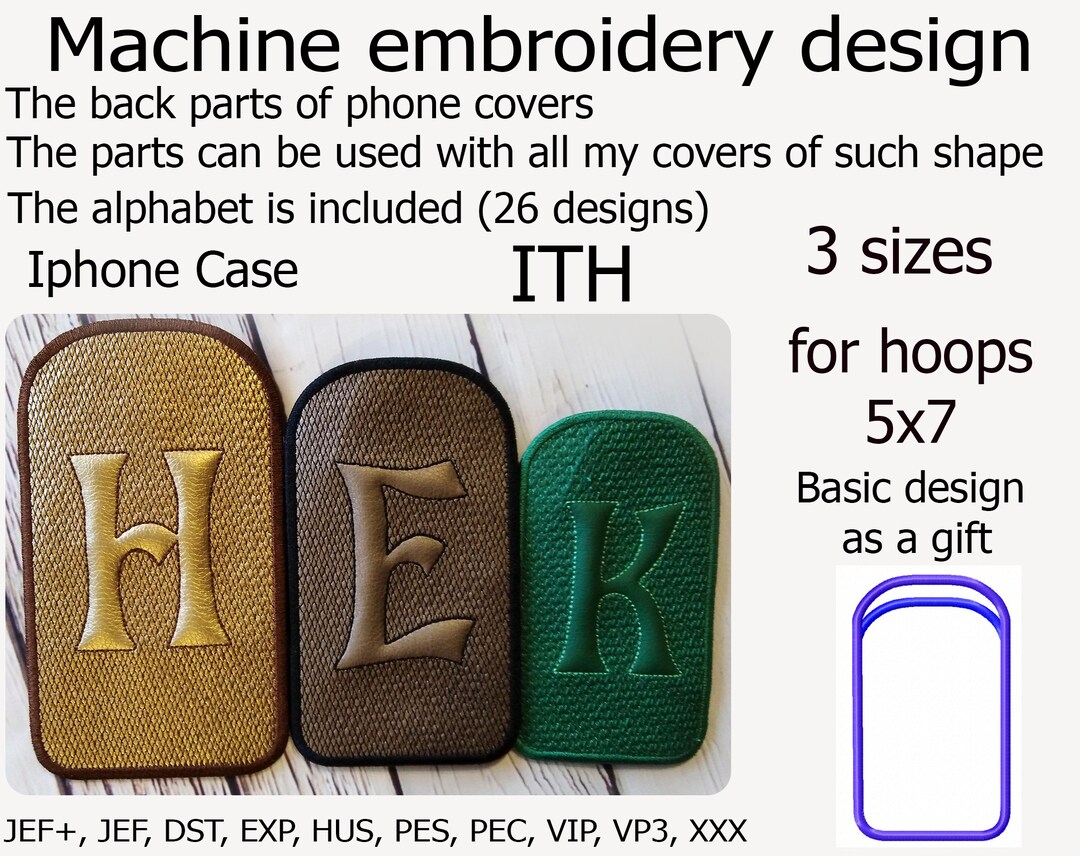 Phone Case in the Hoop Letter Embroidery Design Eyeglass Case ...