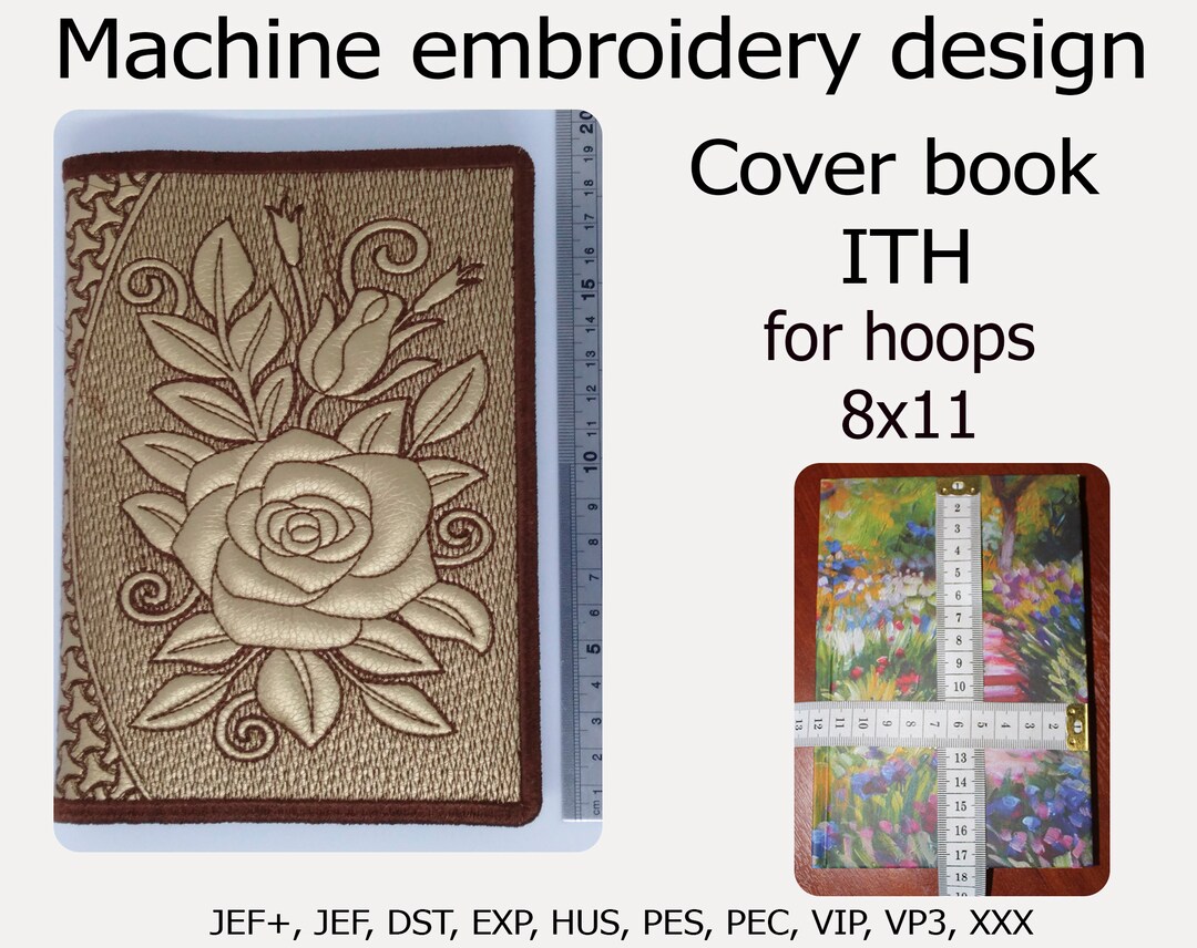 In the Hoop Cover for Book Machine Embroidery Design Rose ITH Project ...