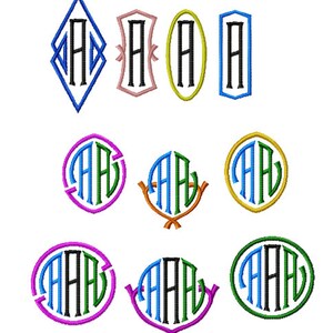 Monogram Embroidery Designs Circle Monogram Decor Font Embroidery File ...