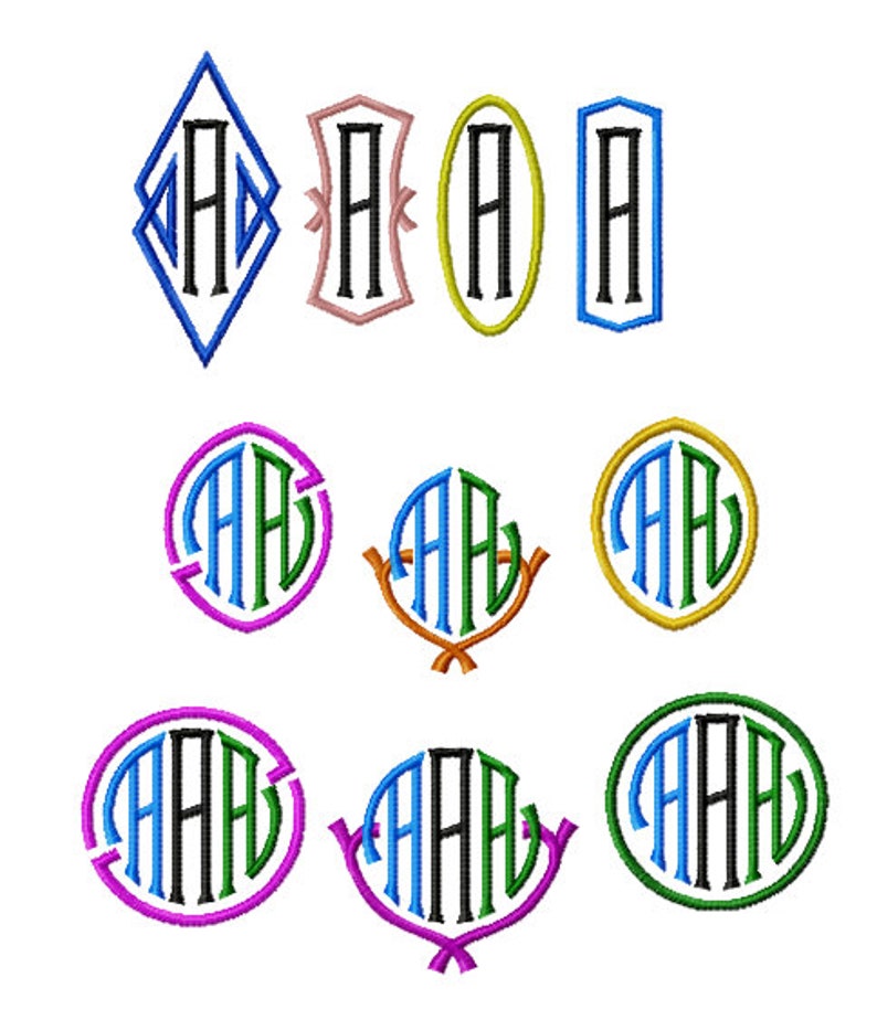 Monogram Embroidery Designs Circle Monogram Decor Font Embroidery File ...