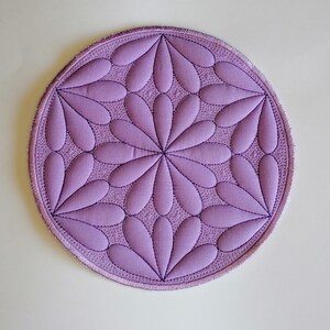 Mug Rug in the Hoop Embroidery Design ITH Coasters Quilting Flower ...