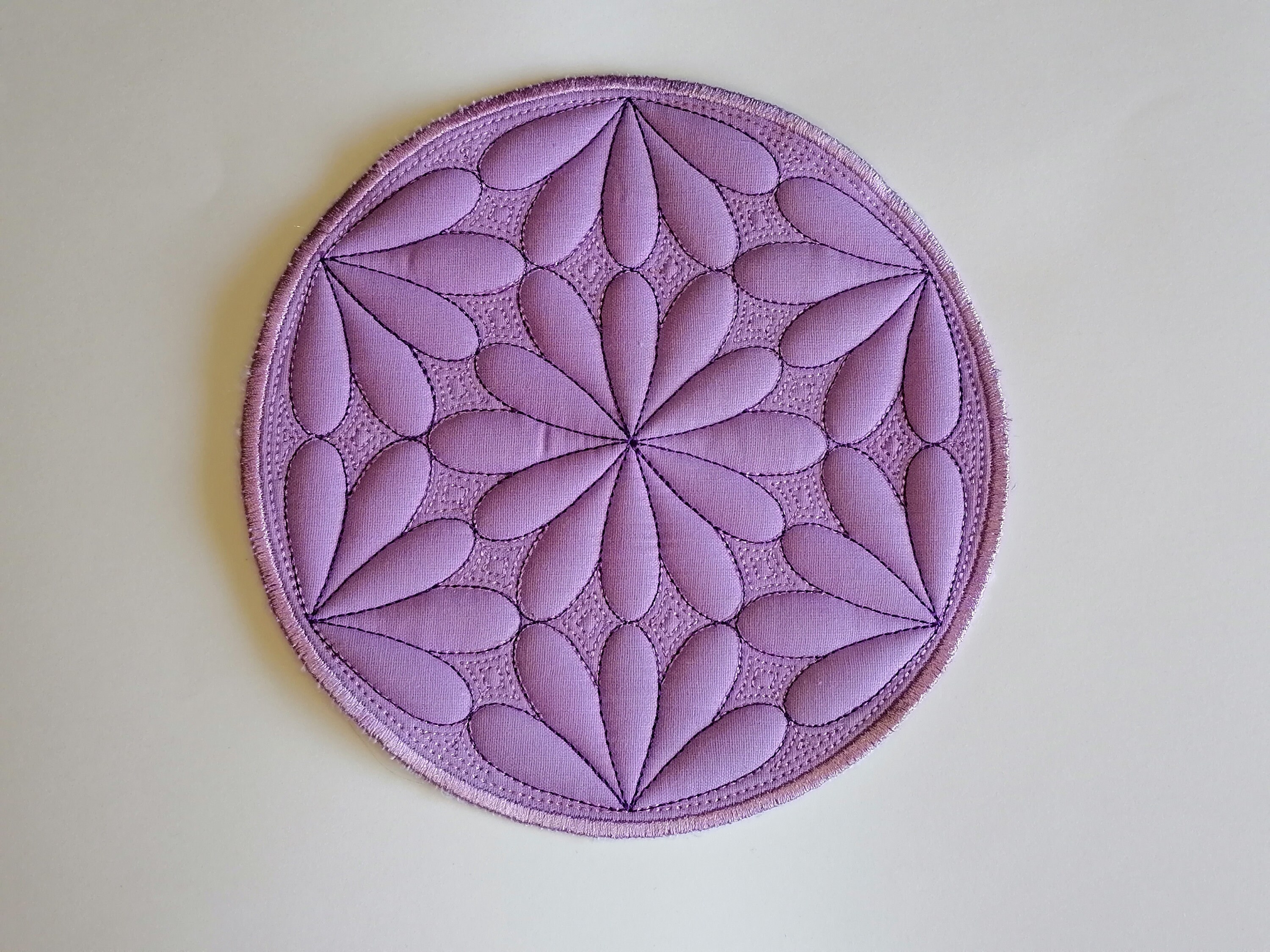 Mug Rug in the Hoop Embroidery Design ITH Coasters Quilting Flower ...