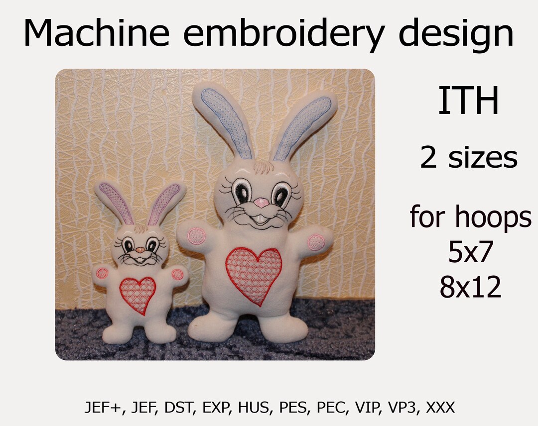 In the Hoop Easter Bunny Machine Embroidery Design ITH Project for ...
