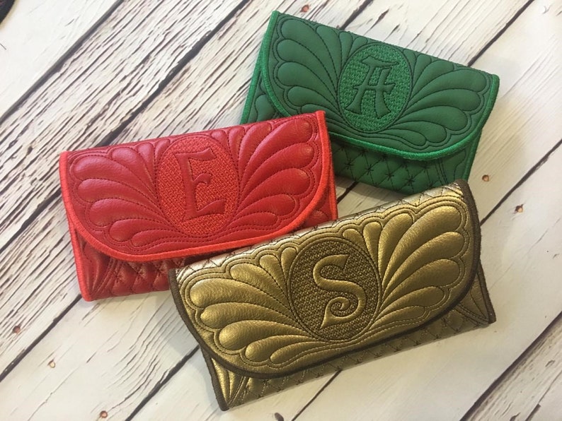 Wallet in the Hoop Letter Embroidery Design ITH Purse, Phone Case ...