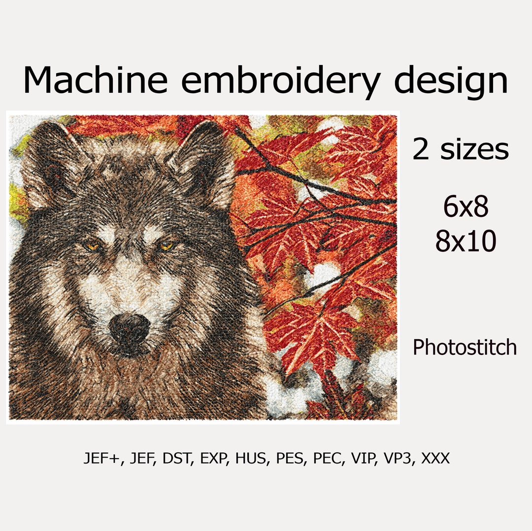 Machine Embroidery Designs Wolf Photostitch Embroidery Designs Digital ...