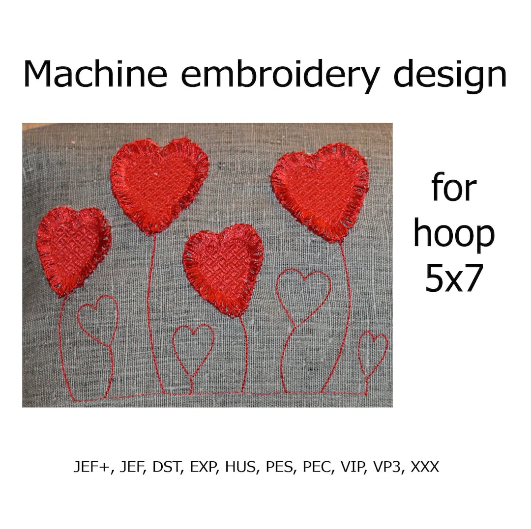 Machine Embroidery Design Heart Fringe Embroidery Designs Decor File ...