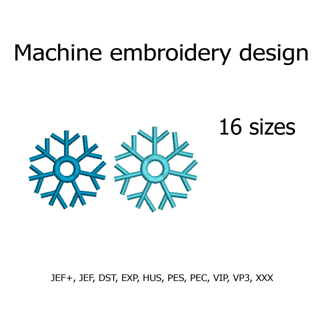 Snowflake Machine Embroidery Design File 16 Sizes - Etsy