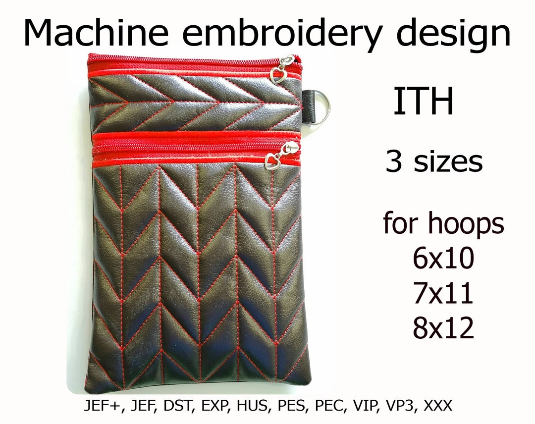 In the Hoop Bag Zipper Bag Embroidery Design ITH Crossbody Bag ITH ...
