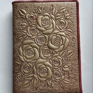 Machine Embroidery Design in the Hoop Cover for Book Girl and Roses ITH ...