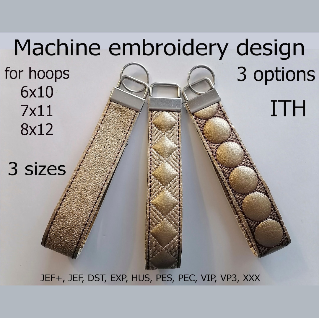 In the Hoop Wristlet Machine Embroidery Design Wrist Straps ITH Key Fob ...