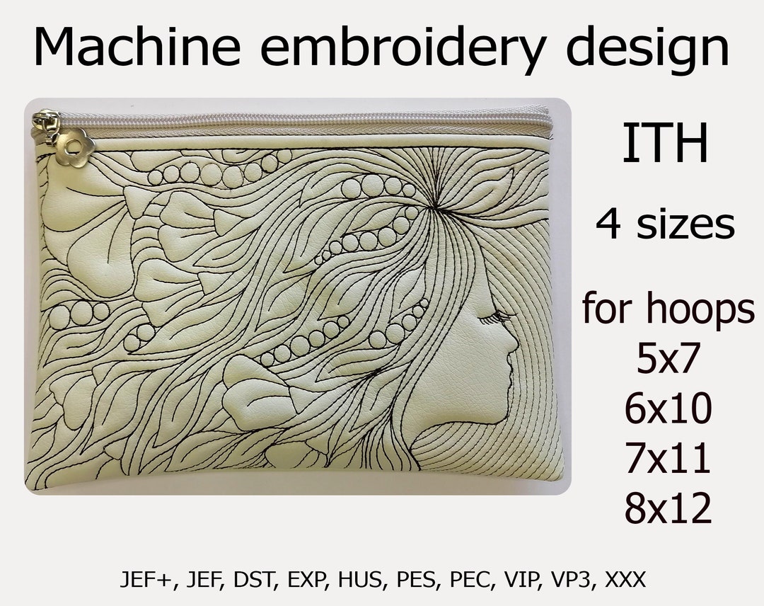 In the Hoop Bag Machine Embroidery Design Girl and Flowers ITH Project ...