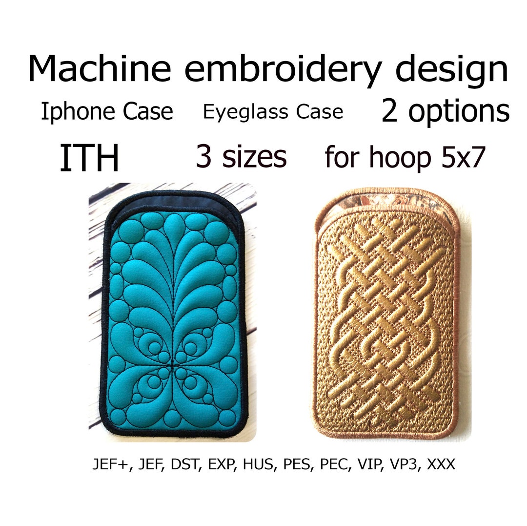 In the Hoop Phone Case Embroidery Design Eyeglass Case Embroidery File ...
