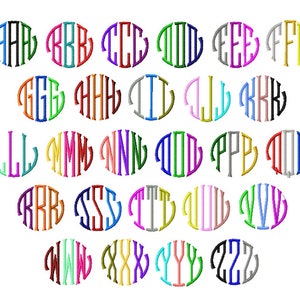 Monogram Embroidery Designs Circle Monogram Decor Font Embroidery File ...