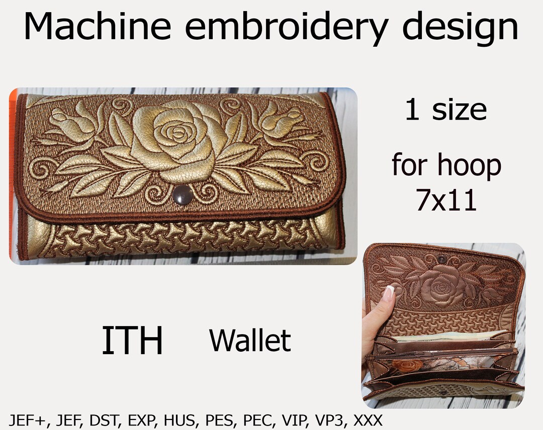 Wallet ITH Project for Hoop 7x11 in the Hoop Wallet Rose Embroidery ...
