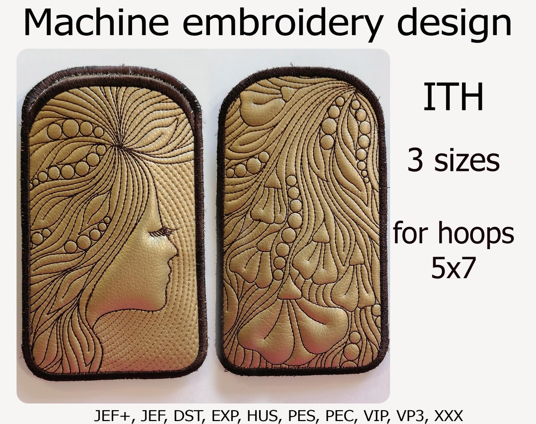 Phone Case in the Hoop Girl and Flowers Embroidery Design Eyeglass Case ...