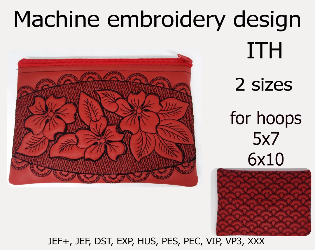 In the Hoop Bag Flowers Embroidery Design ITH Phone Case ITH Projects ...