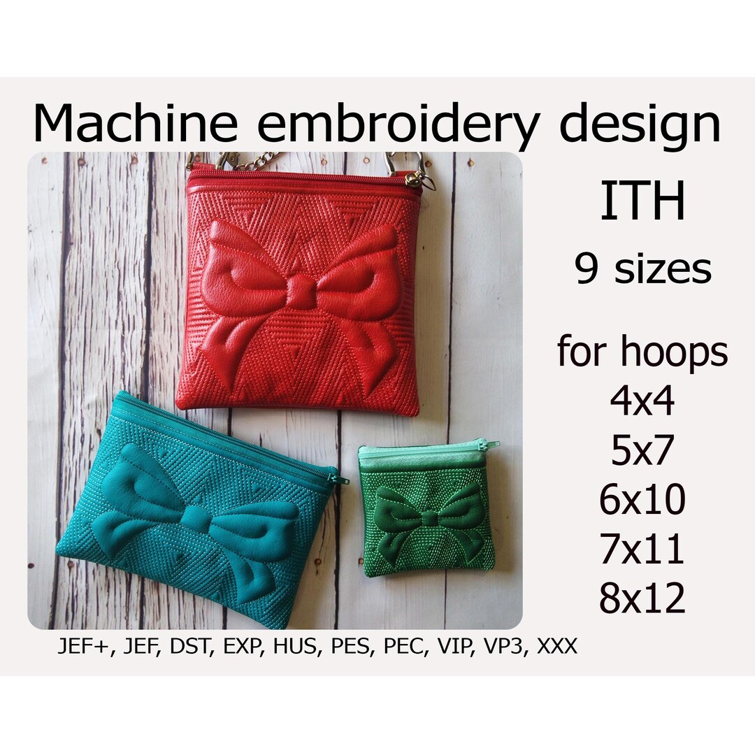 In the Hoop Bow Machine Embroidery Design ITH Projects for Hoops 4x4 ...
