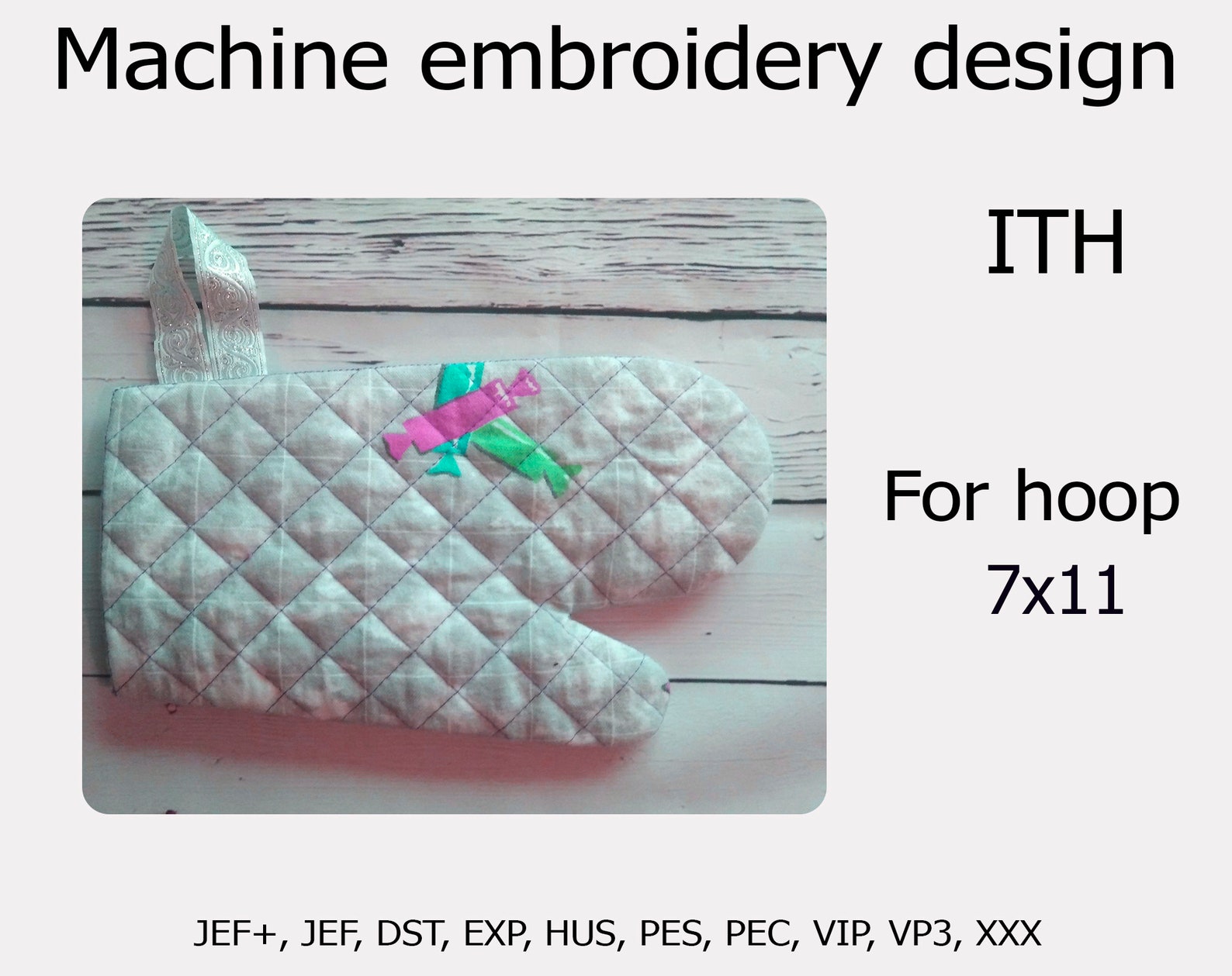 Oven Mitt in the Hoop Pot Holder Machine Embroidery Design ITH ...
