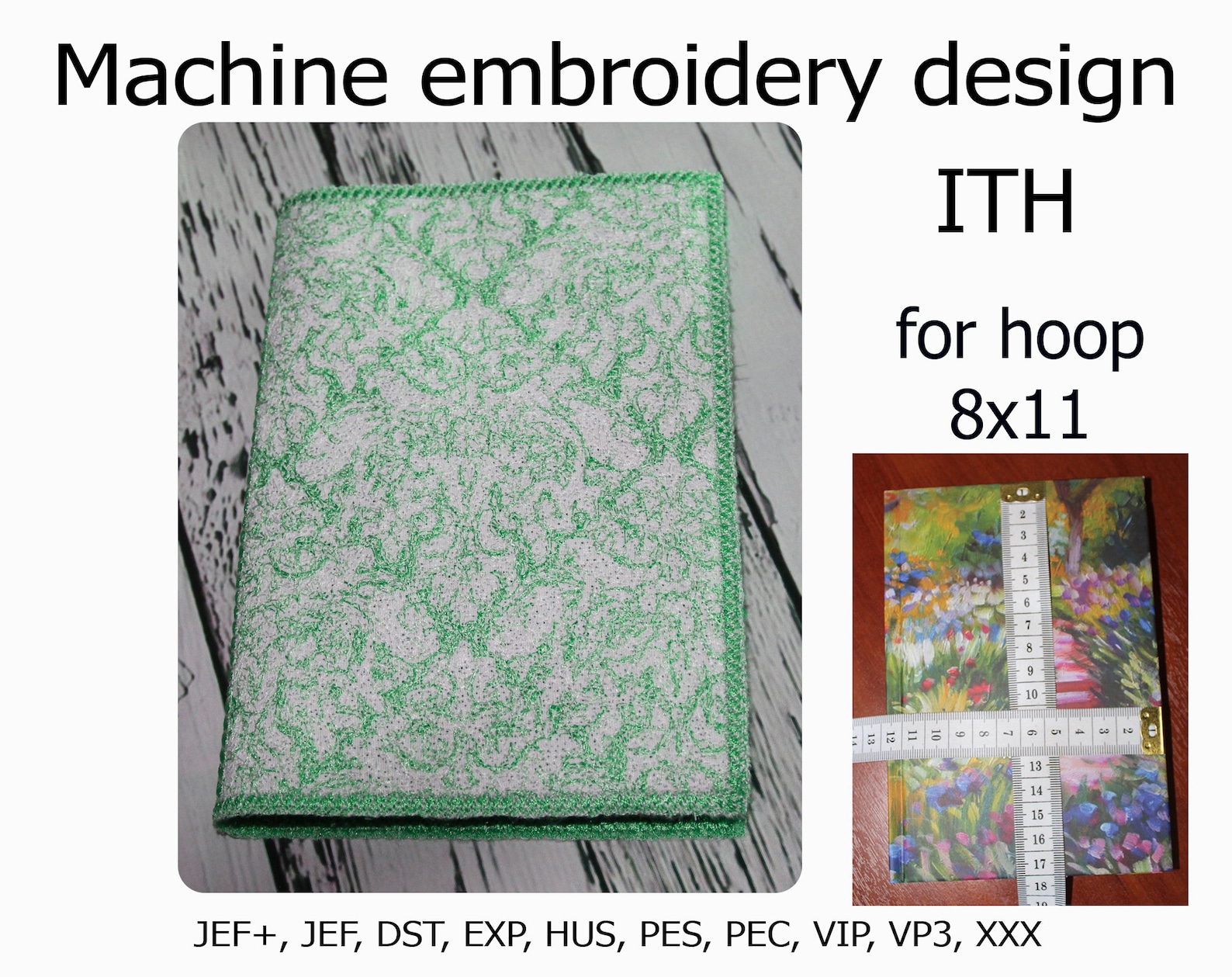 In the Hoop Cover for Book Machine Embroidery Design ITH Project for ...