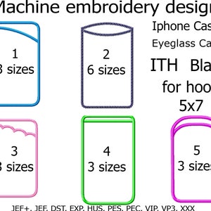 Phone Case Blank in the Hoop 5 Options Embroidery Design Eyeglass Case ...