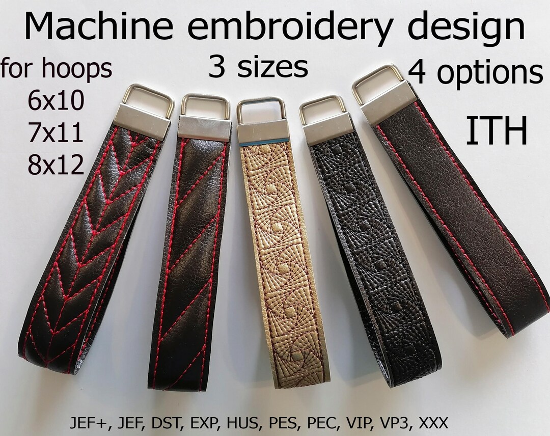 In the Hoop Wristlet Machine Embroidery Design Wrist Straps ITH Key Fob ...