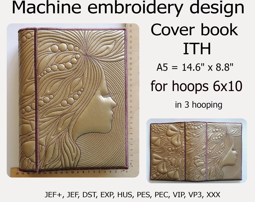 In the Hoop Cover for Book Girl and Flowers Machine Embroidery Design ...