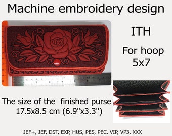 Wallet in the Hoop Letter Embroidery Design ITH Purse Little - Etsy