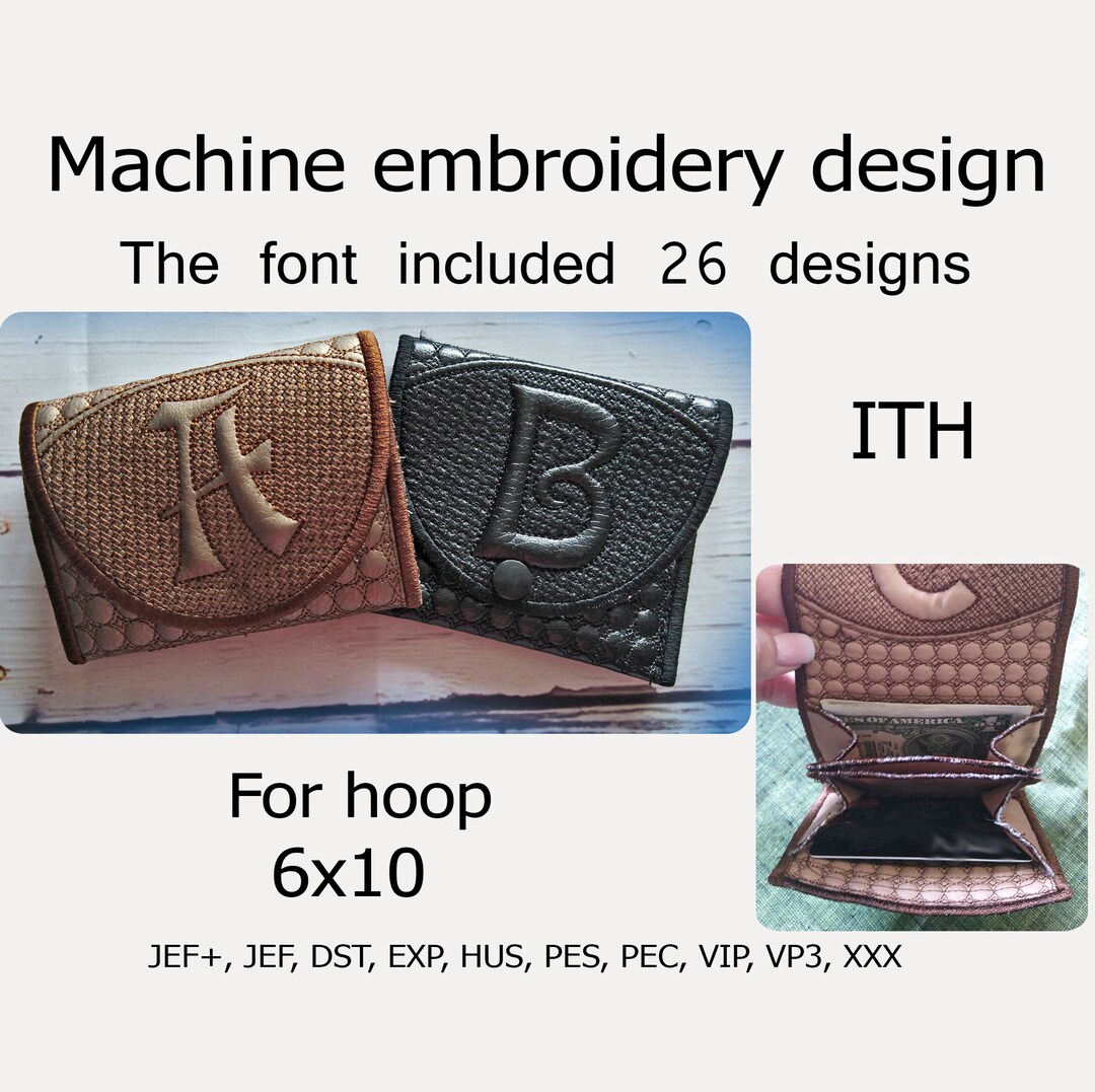 Wallet in the Hoop Letter Embroidery Design ITH Purse Little Wallet ITH ...
