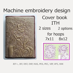 Machine Embroidery Design in the Hoop Cover for Book Girl and Roses ITH ...