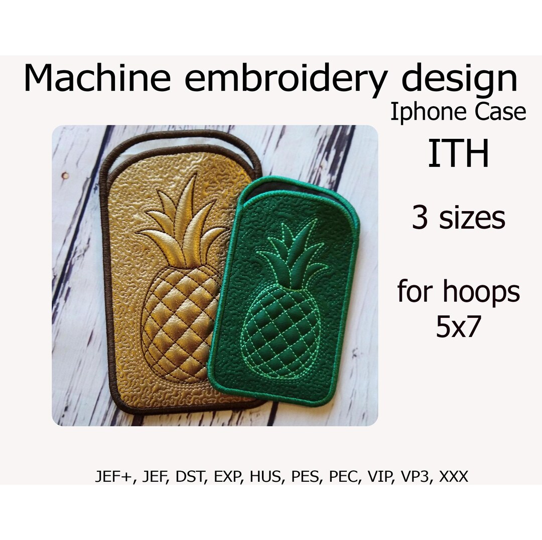 Phone Case in the Hoop Pineapple Embroidery Design Eyeglass Case ...