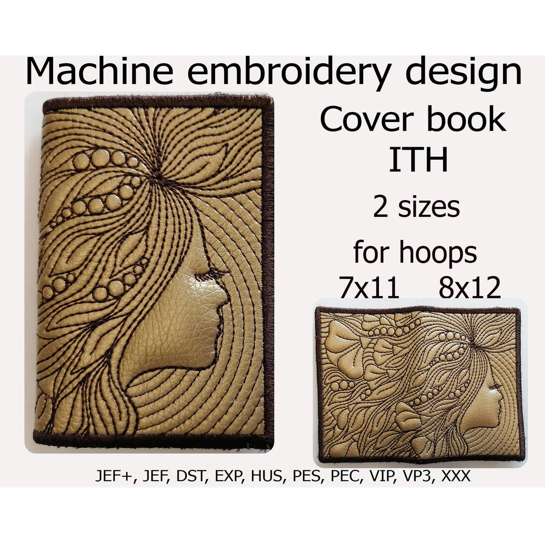 Machine Embroidery Design in the Hoop Cover for Book Girl and Flowers ...