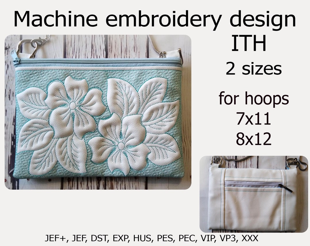In the Hoop Bag Flowers Embroidery Designs ITH Crossbody Bag ITH ...