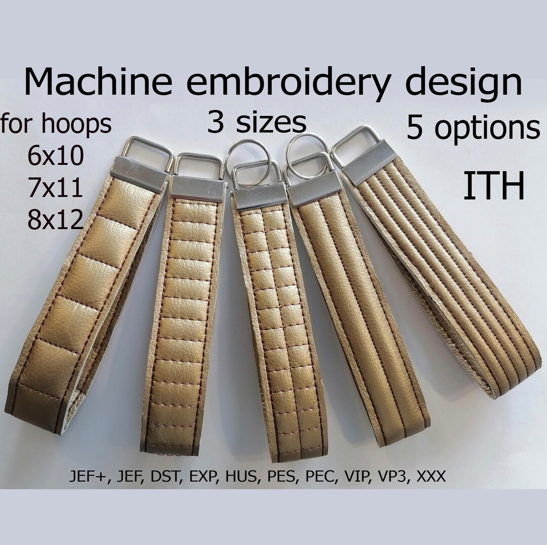 In the Hoop Wristlet Machine Embroidery Design Wrist Straps ITH Key Fob ...