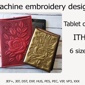 In the Hoop Tablet Case Rose Machine Embroidery Design Cell Phone Cover ...