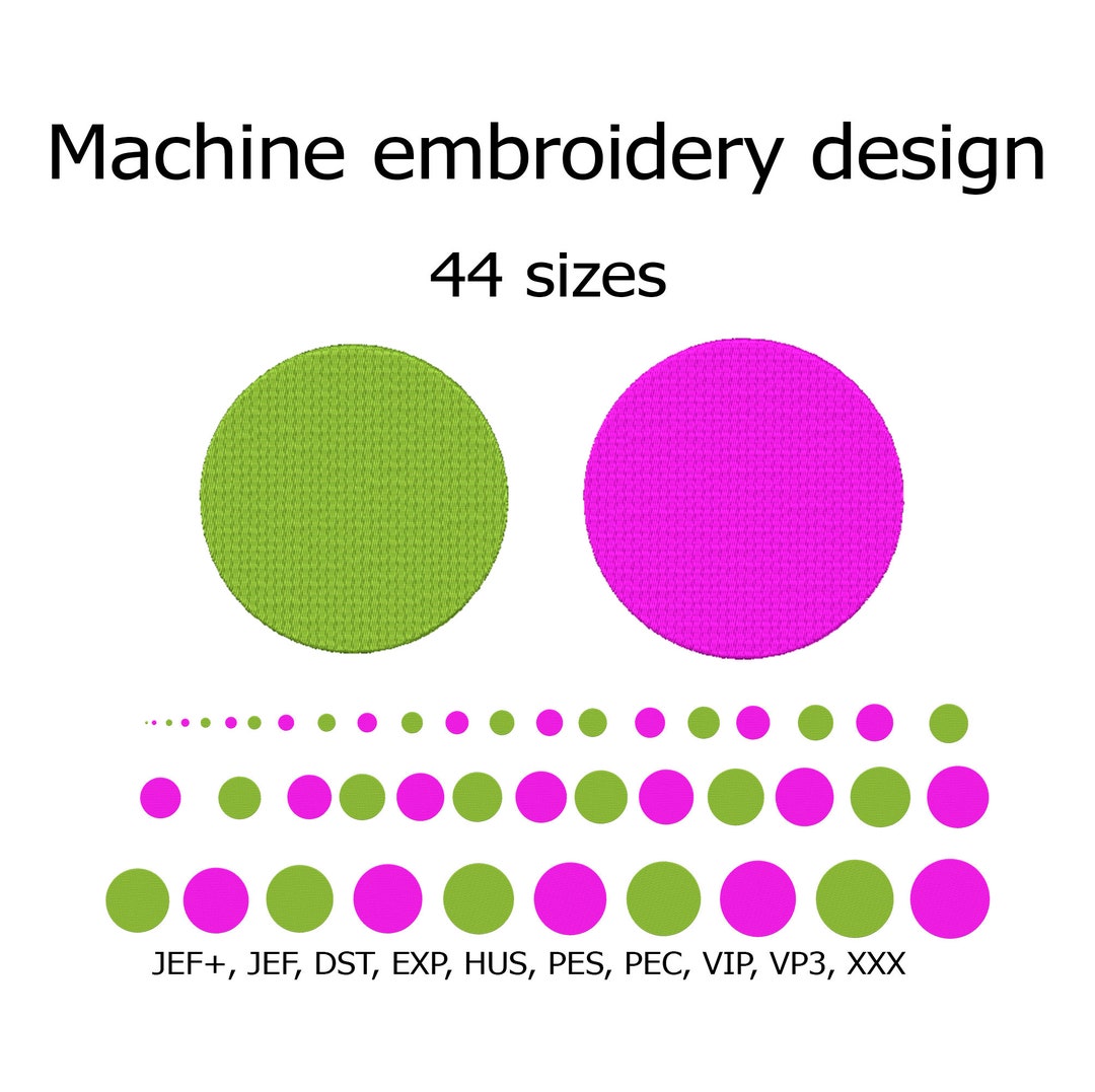 Circle Machine Embroidery Designs Polka Dot Embroidery File 44 Sizes - Etsy