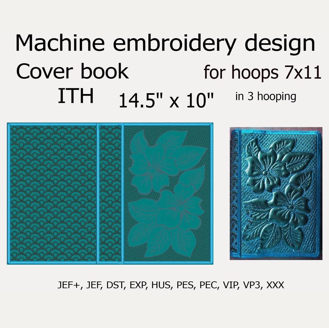 In the Hoop Cover for Book Flowers Machine Embroidery Design ITH ...