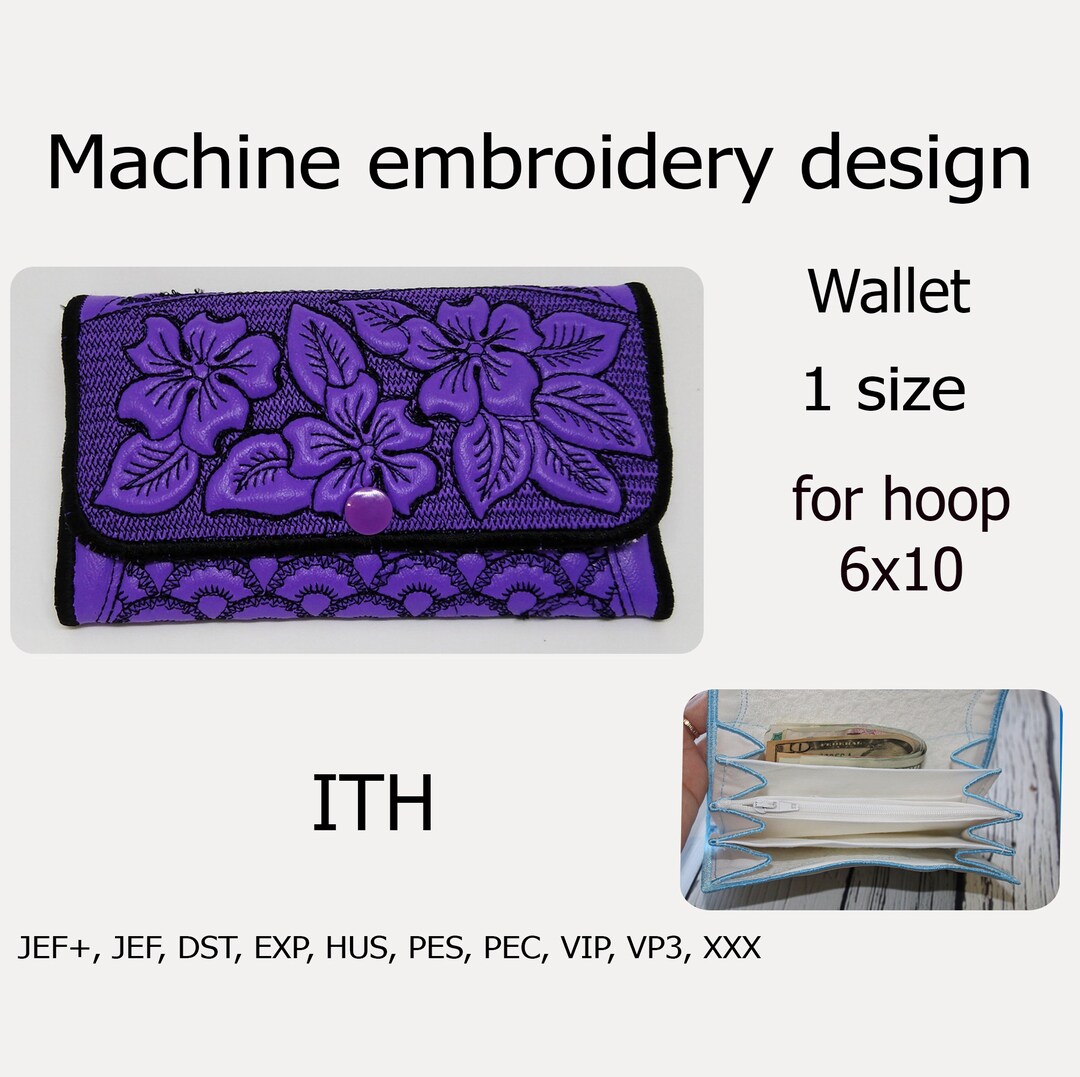 Wallet ITH Project for Hoop 6x10 in the Hoop Wallet Embroidery Design ...