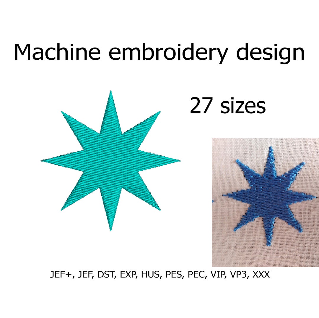 Star Embroidery Design Mini Star Embroidery File 27 Sizes - Etsy