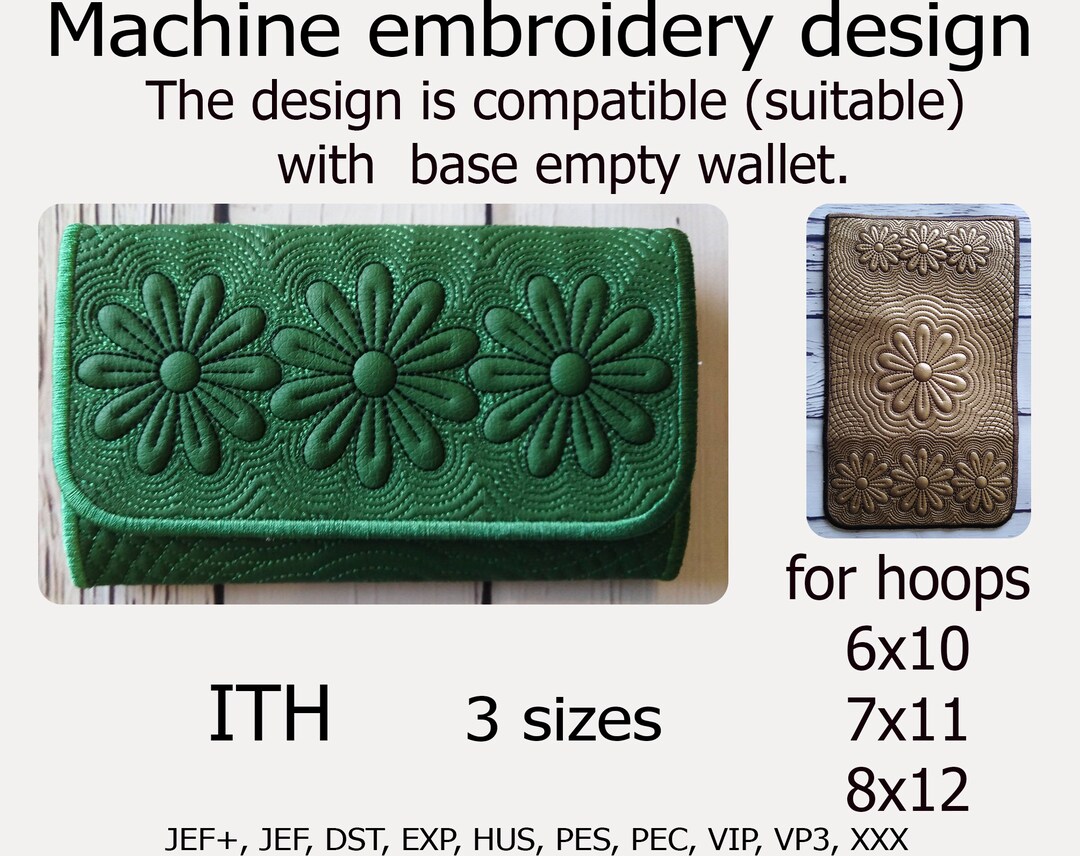 In the Hoop Wallet Flower Embroidery Design ITH Purse, Phone Case ...