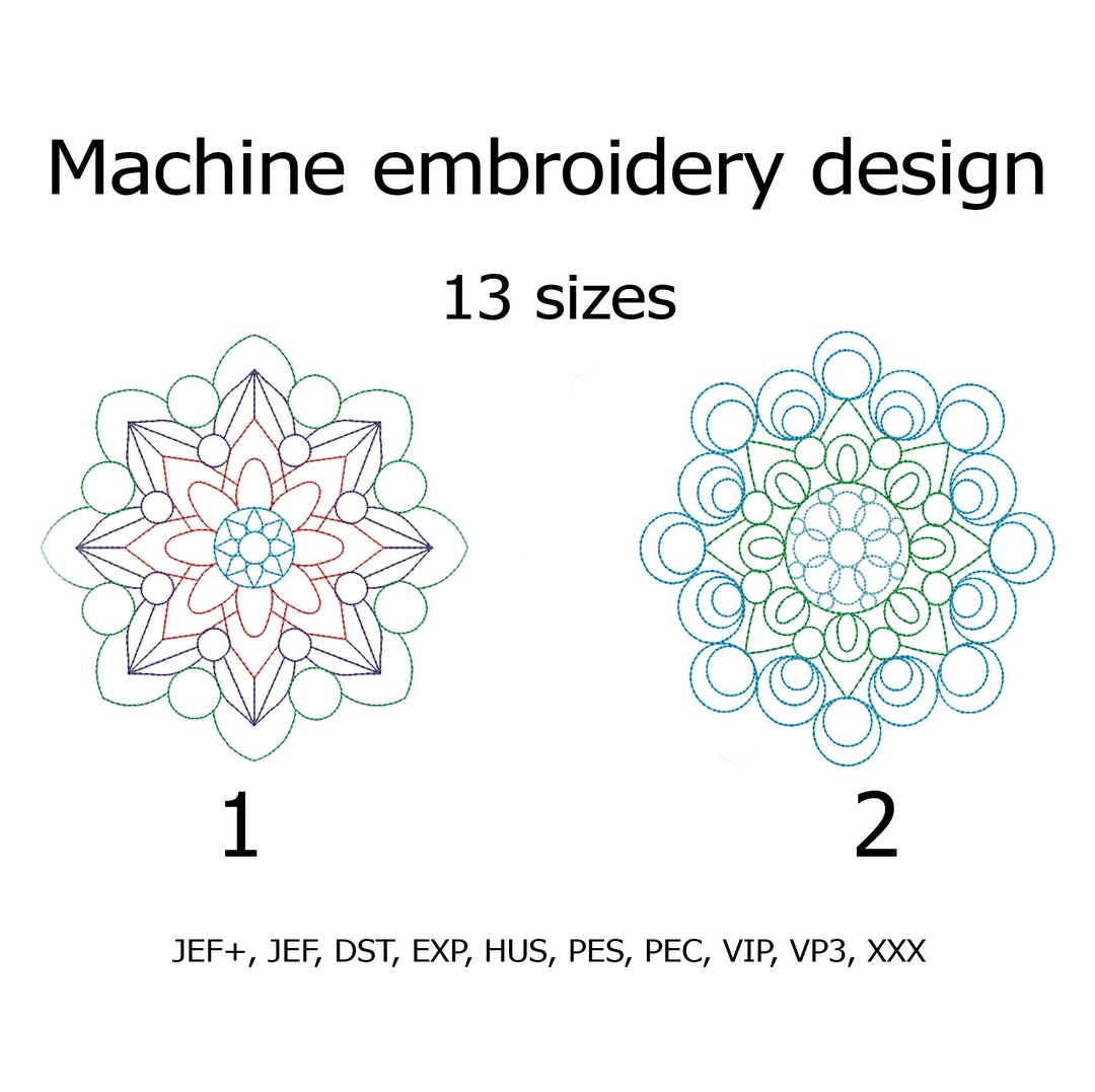Mandala Machine Embroidery Design Flower Embroidery File 13 Sizes for ...