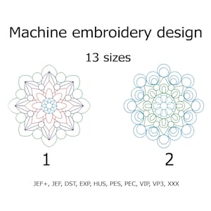 Mandala Machine Embroidery Design Flower Embroidery File 13 Sizes for ...