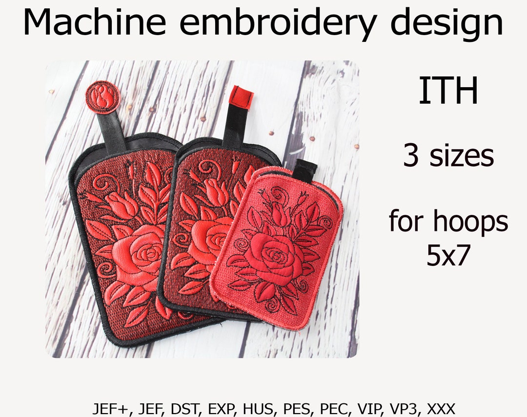 Phone Case in the Hoop Embroidery Design Eyeglass Case Rose Embroidery ...