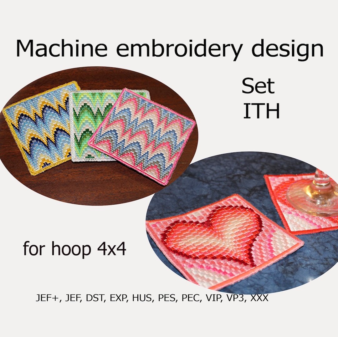 Mug Rug in the Hoop Embroidery Design ITH Coasters Coffee Mug Machine ...