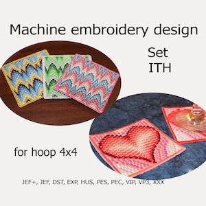 Mug Rug in the Hoop Embroidery Design ITH Coasters Coffee Mug Machine ...