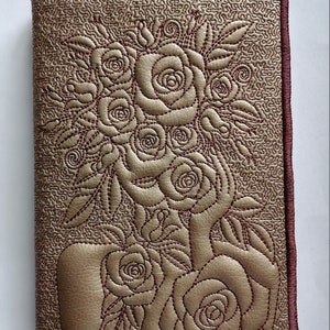 Machine Embroidery Design in the Hoop Cover for Book Girl and Roses ITH ...