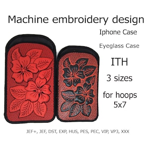 Phone Case in the Hoop Flowers Embroidery Design Eyeglass Case ...