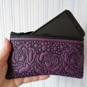 ITH Zipper Bag Rose Embroidery Design in the Hoop Phone Case ITH ...