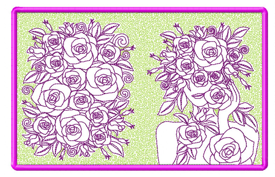 Machine Embroidery Design in the Hoop Cover for Book Girl and Roses ITH ...