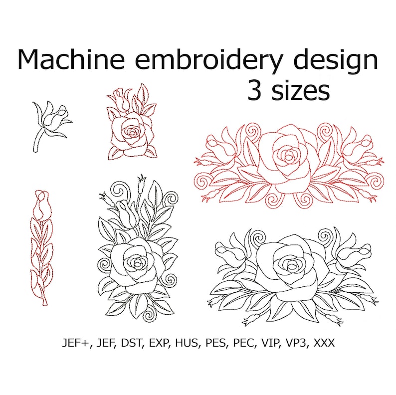 Rose Machine Embroidery Design Flower Embroidery Designs Decor ...