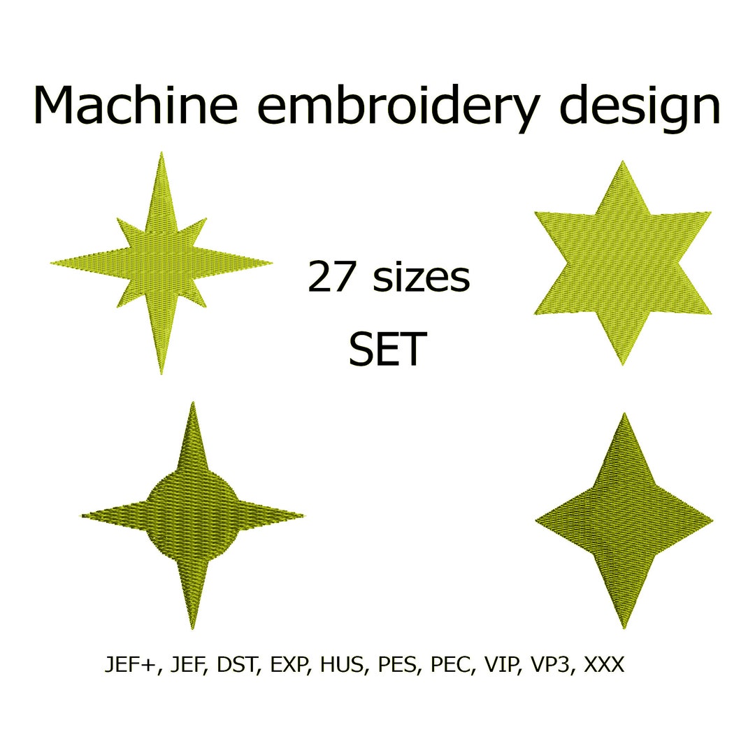 Star Embroidery Design Mini Star Embroidery Files Set 27 Sizes - Etsy